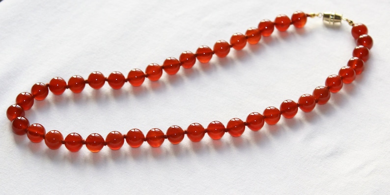 Carnelian Necklace 10mm Carnelian Beads. Grade 'A' Therapeutic Healing ...