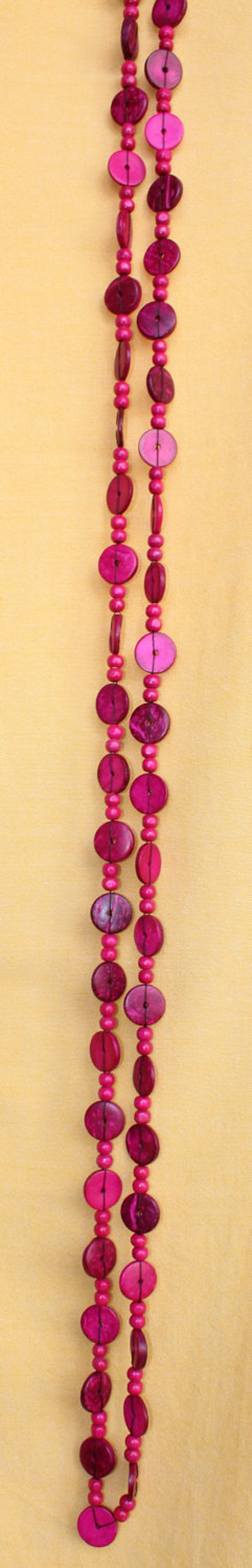 Ethnic Coconut Shell Necklace. Handmade. Extra Long Length Lariat ...