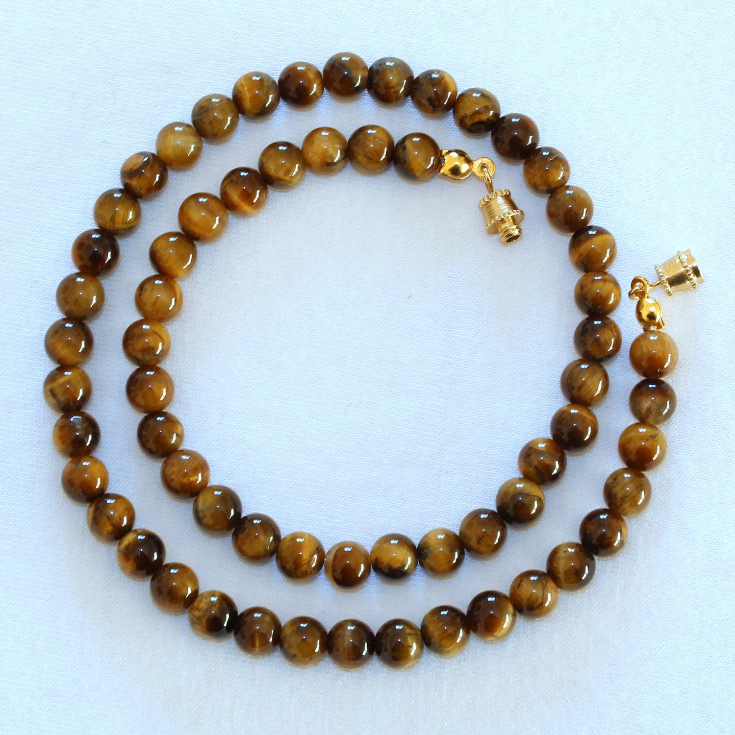 4mm Tiger Eye Necklace - VARIOUS Length Options Brown Tiger Eye / Tiger ...