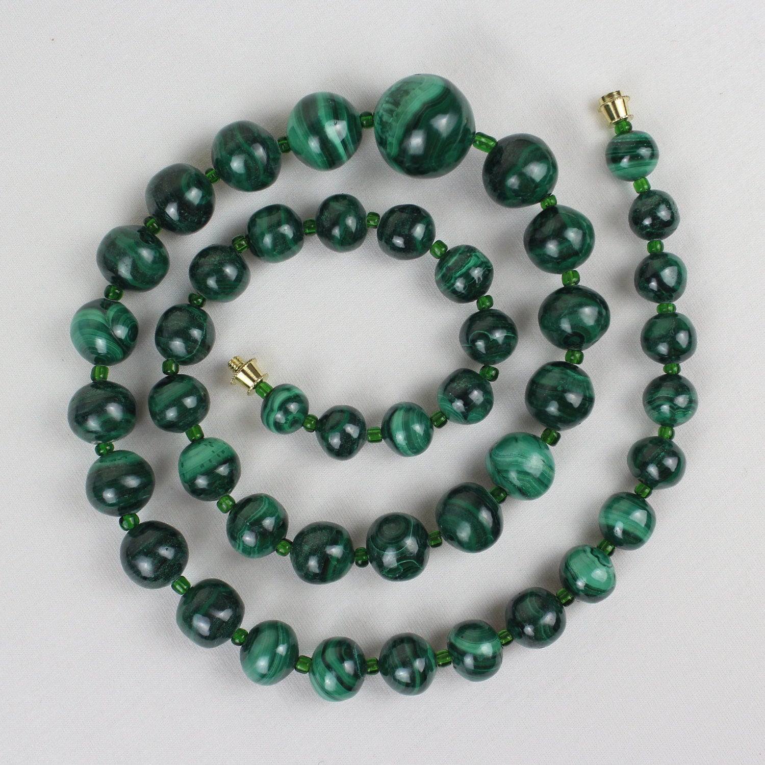 Malacite Necklace Graduted Malachite Necklace Natural Green Malakite ...