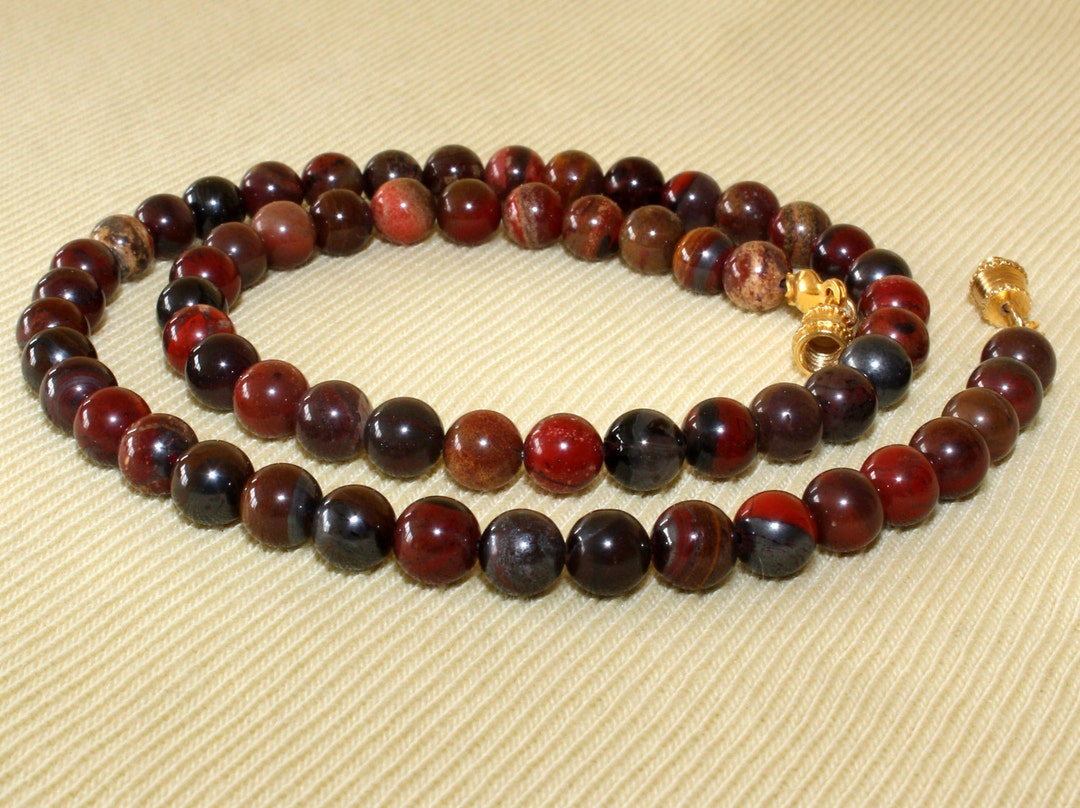 6mm Iron Blood Stone Necklace. 16". Grade 'A' Bloodstone Beads. Healing ...