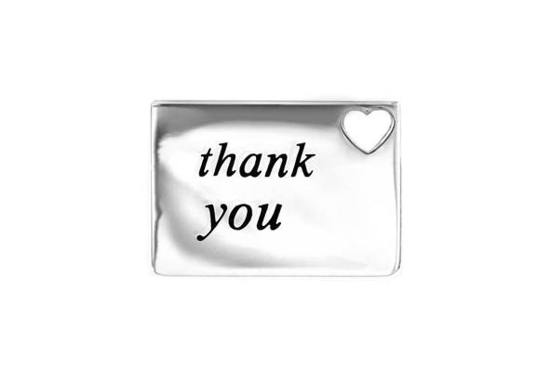 Sterling Silver Diamond Message Pendant THANK YOU - Love Letter ...