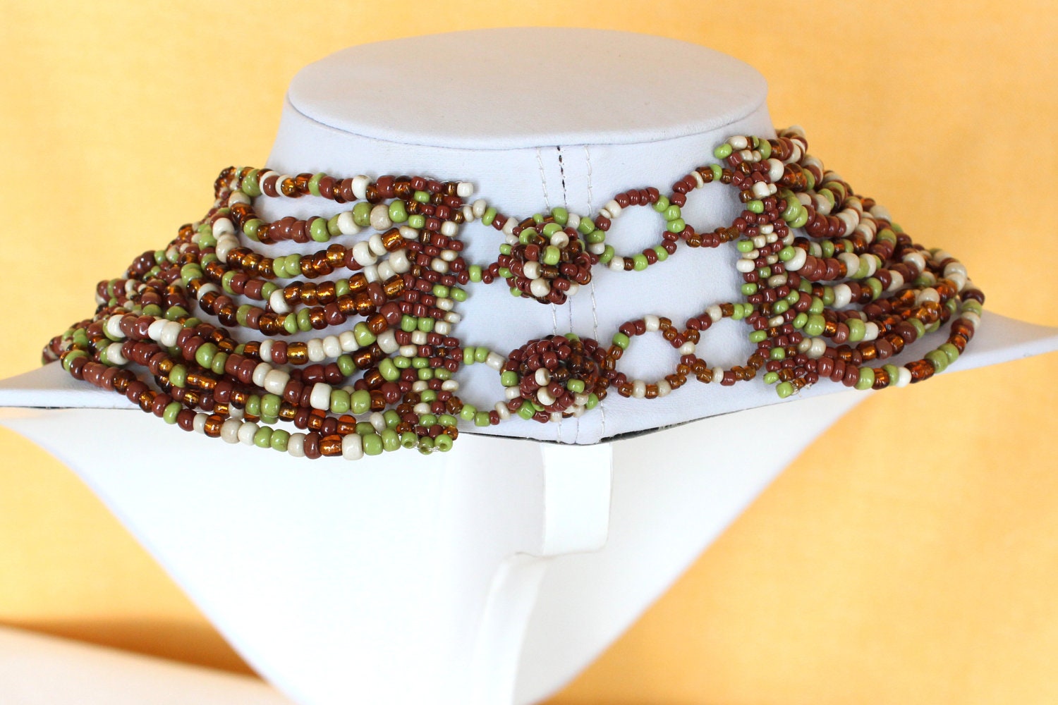 Handmade Layered Beaded Collar Necklace, African Fusion Jewelry - Etsy