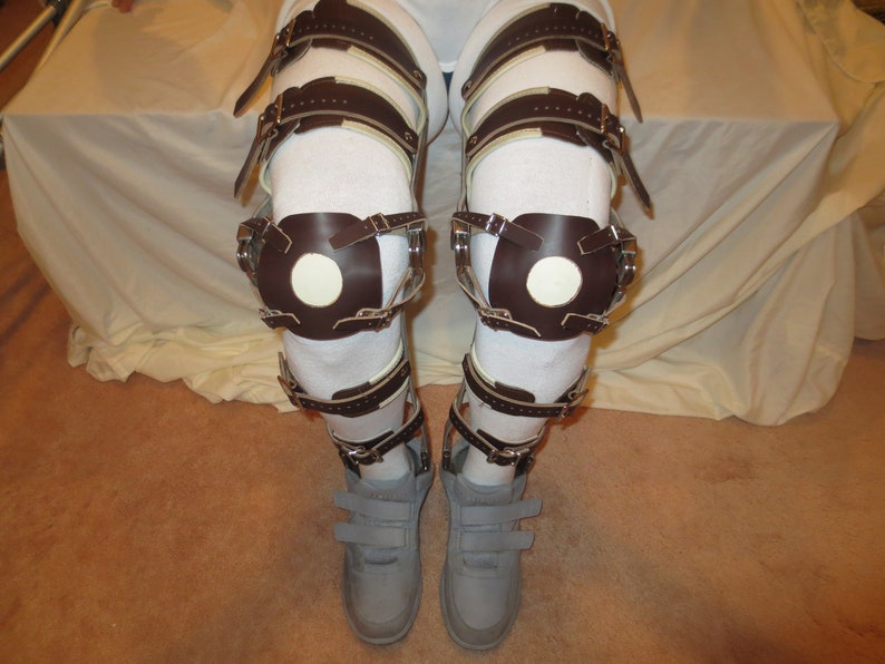Pair Kafo Metal And Leather Polio Orthopedic Leg Braces Etsy