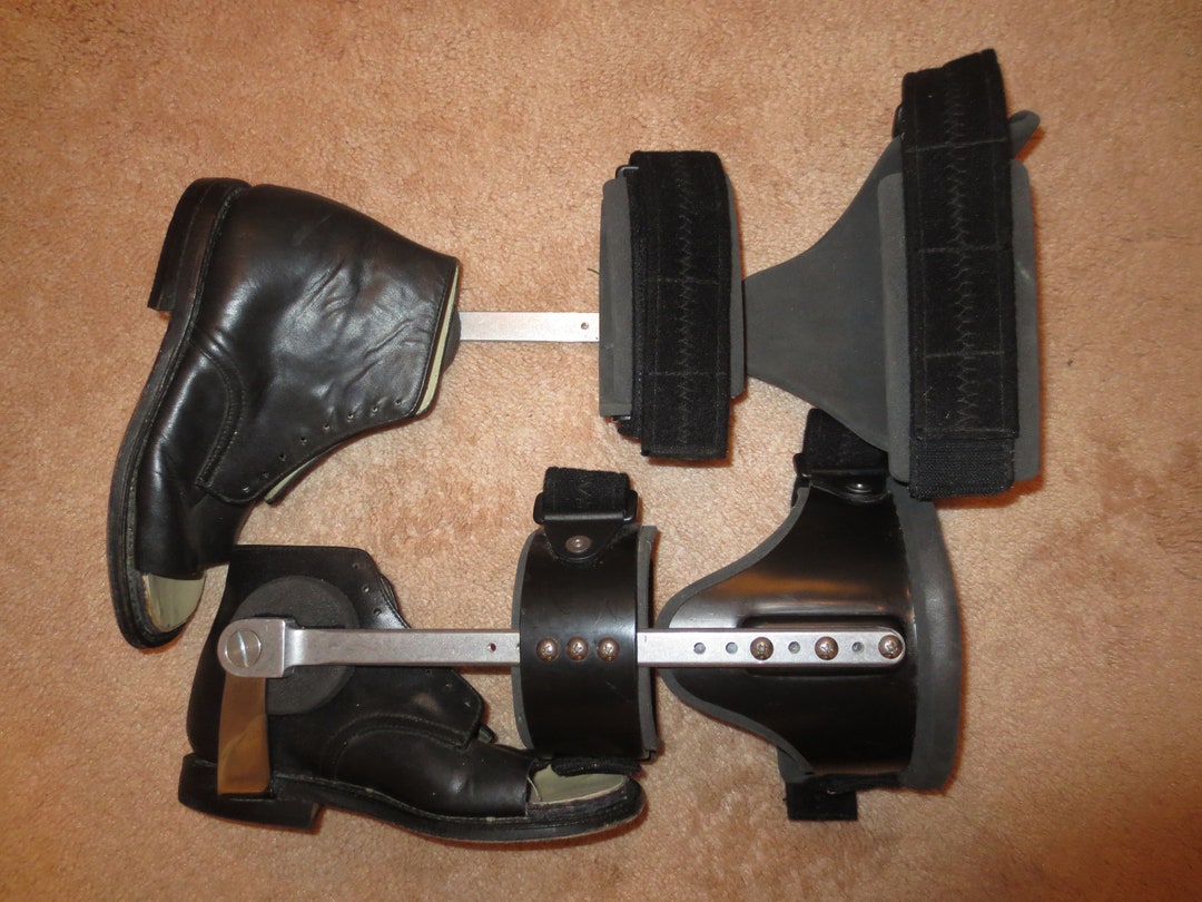 Child Polio Metal and Leather Velcro Orthopedic Leg Braces - Etsy