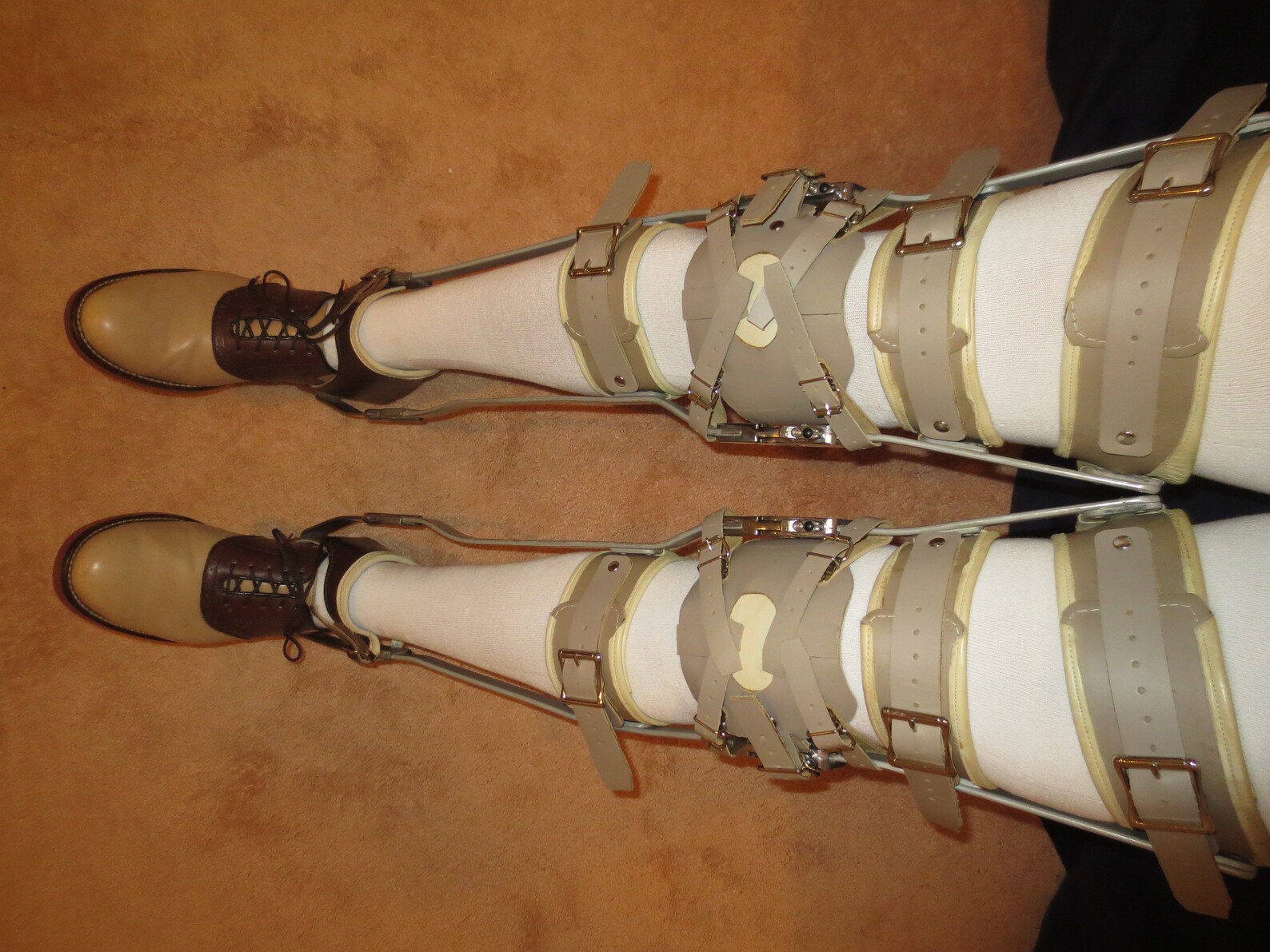 Leg Braces Pair Full Leg Metal and Leather Polio - Etsy