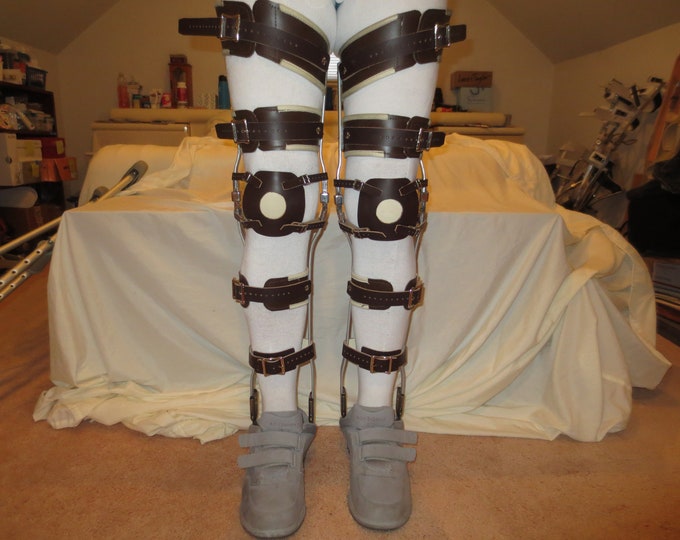 Pair Kafo Metal And Leather Polio Orthopedic Leg Braces Etsy