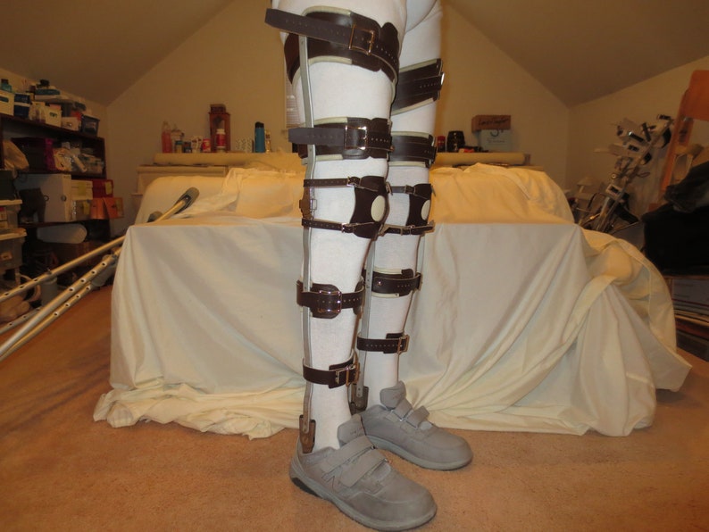 Pair Kafo Metal And Leather Polio Orthopedic Leg Braces Etsy