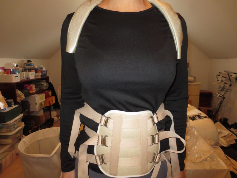 Polio Metal and Leather Knight Taylor Over Shoulder Orthopedic Back ...