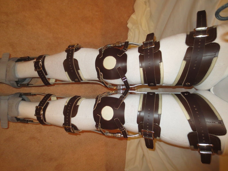 Pair Kafo Metal And Leather Polio Orthopedic Leg Braces Etsy