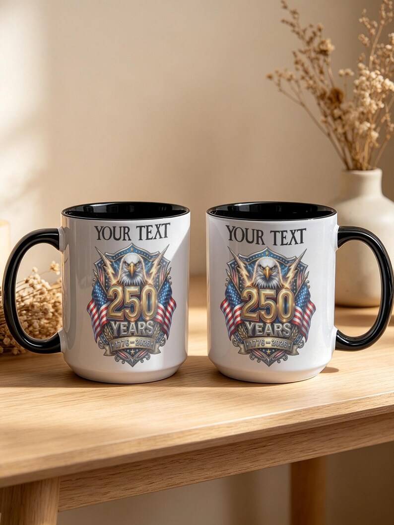 Custom America 250th Anniversary Commemorative Mug, Personalized Coffee ...