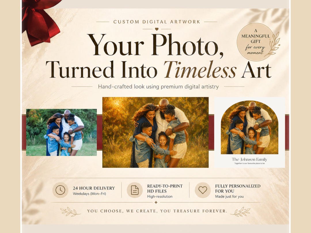 Custom Family Portrait Digital Oil Painting (from Photo) - Etsy