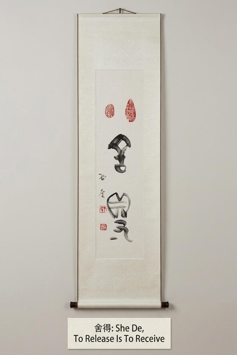 Chinese Calligraphy Wall Art | Cursive Seal Script | Hand-brushed | Zen ...