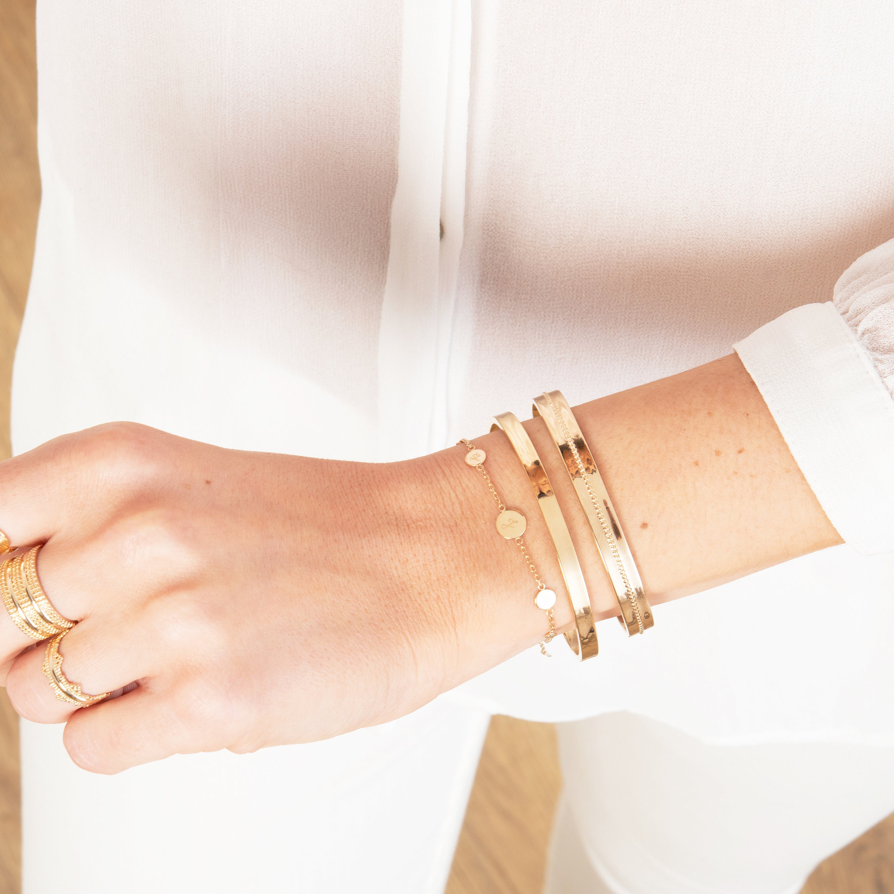 Personalized Open Bangle - Merci Maman Gift for Girlfriend, Wife or Mum ...