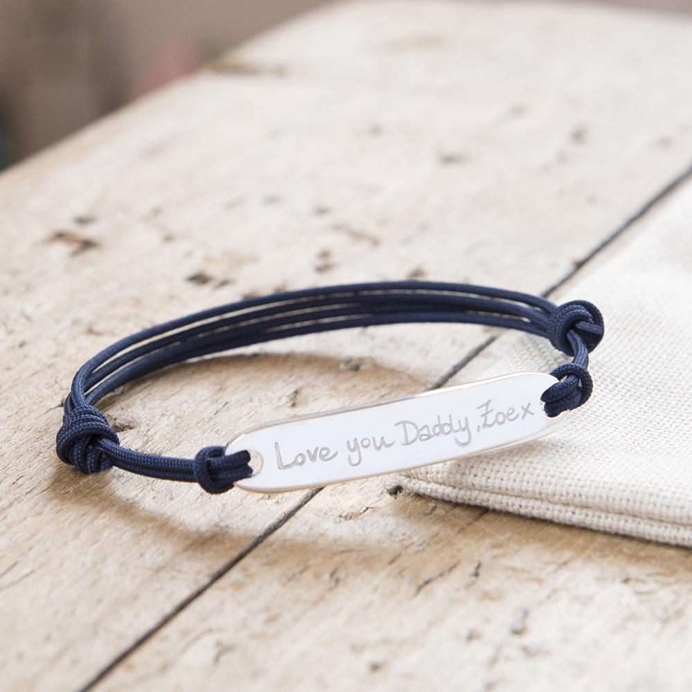 Bracelet Personnalisé Identity Pour Homme - Gravé à La Main - Argent ...