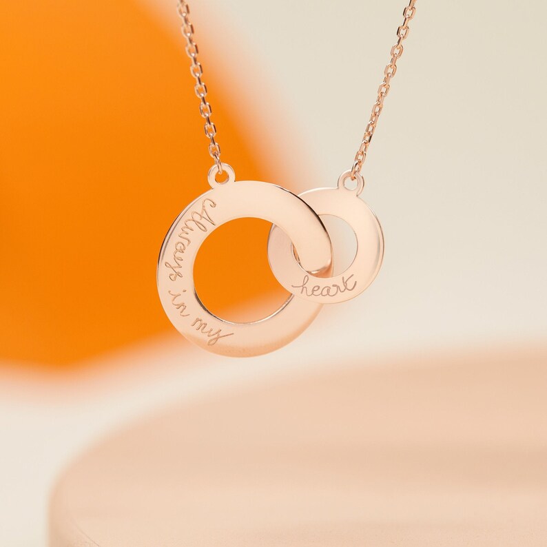 Personalized Intertwined Necklace Merci Maman Hand-engraved - Etsy