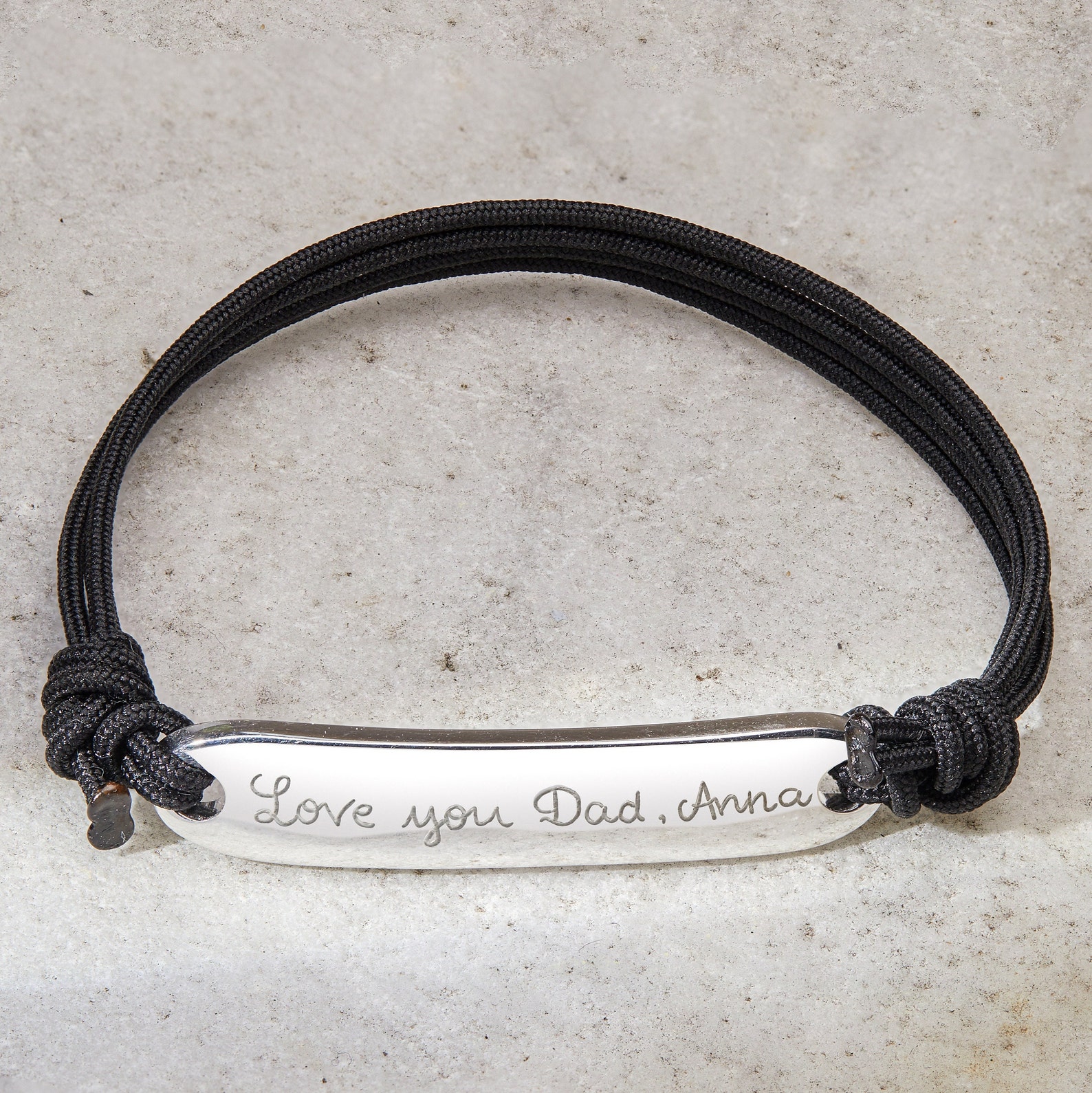 Bracelet Personnalisé Identity Pour Homme - Gravé à La Main - Argent ...