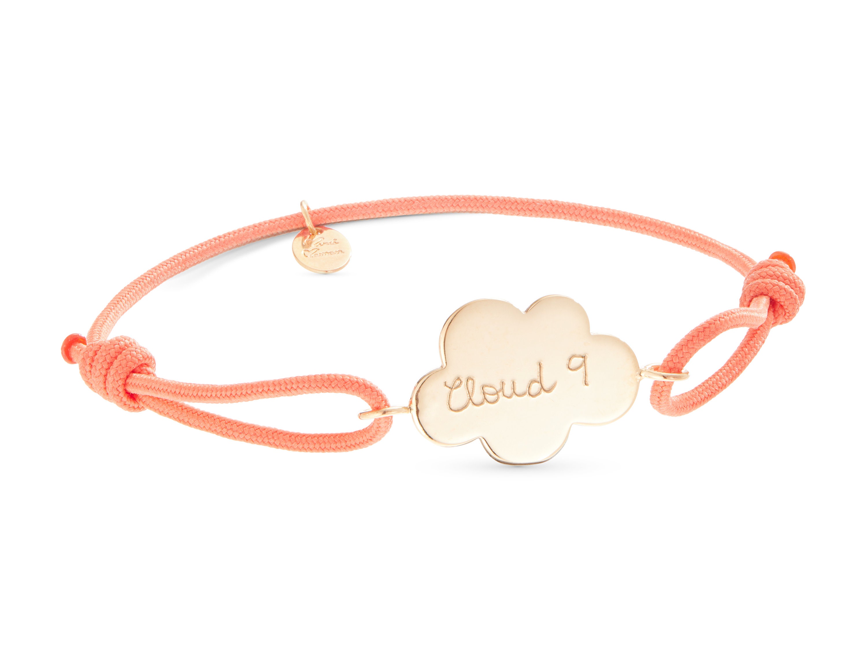 Personalized Cloud Bracelet, Engraved Cloud Charm Braid Bracelet, Merci ...