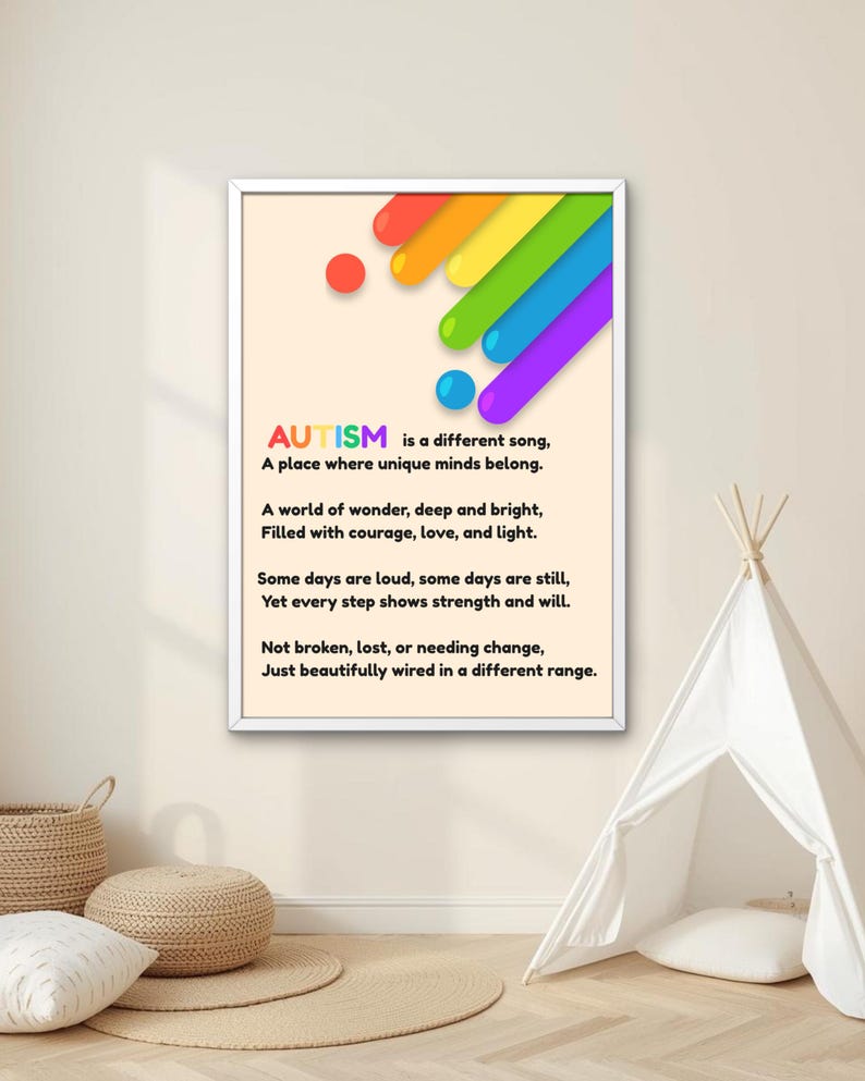 Autism Poem Poster | Neurodiversity Kids Room Decor (gloss Poster) - Etsy