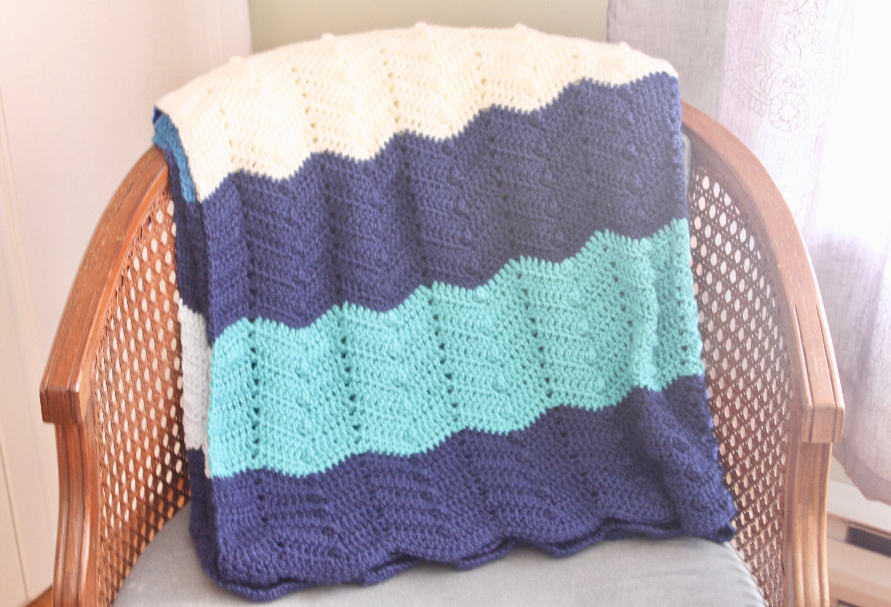 Crochet Blanket Pattern Ripple Waves Throw - Etsy