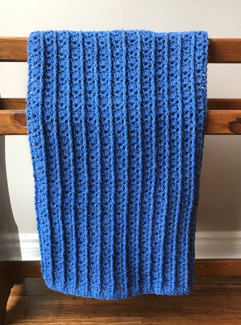 Lacy Ridges Crochet Blanket Pattern PDF Easy Afghan | Etsy