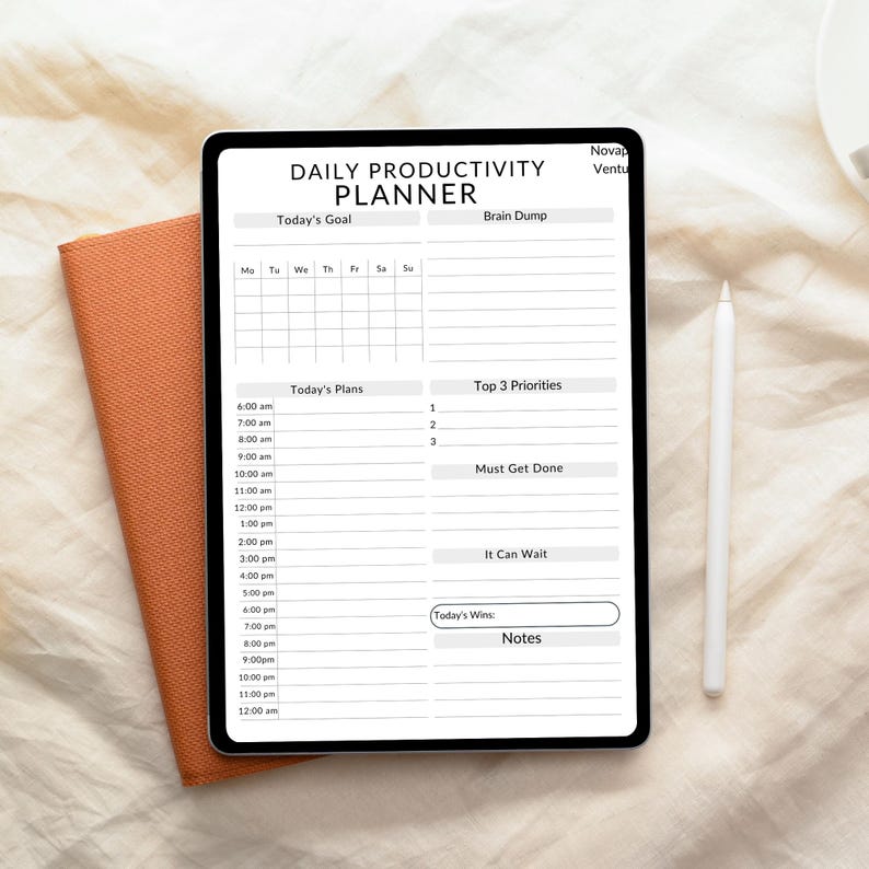 Daily Productivity Planner Bundle | Editable Canva Template (digital ...