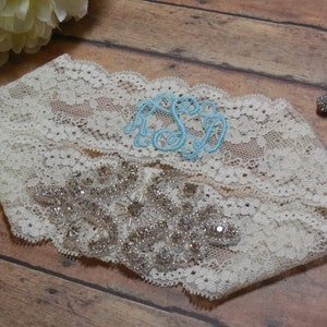 Monogrammed Garter, Monogram, Personalized Garter, Garter, Wedding ...