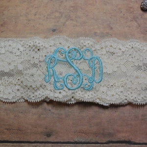 Monogrammed Garter, Monogram, Personalized Garter, Garter, Wedding ...