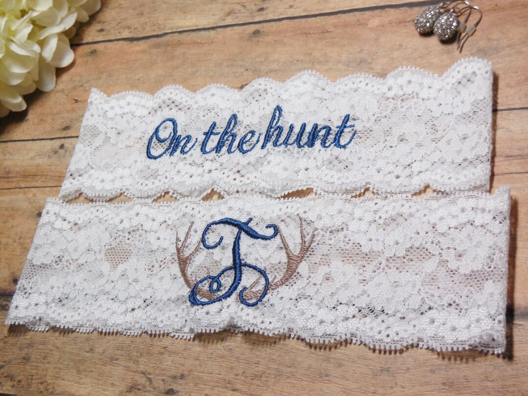 Monogrammed Garter Antler Garter Hunting Garter Rustic - Etsy