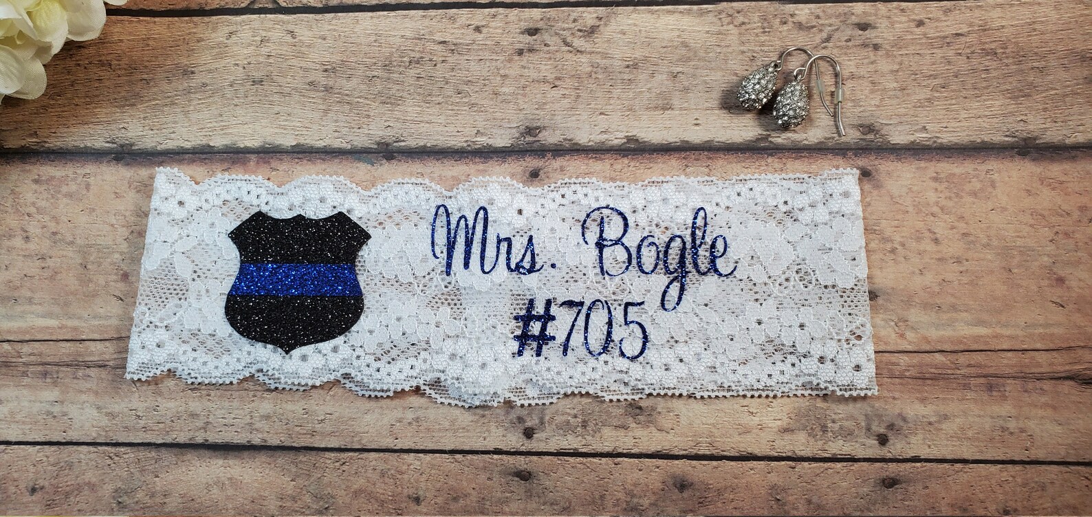 Police Garter Police Wife Thin Blue Line Something Blue | Etsy
