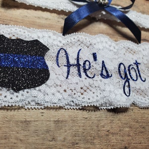 Police Garter Police Wife Thin Blue Line Garter Garter - Etsy