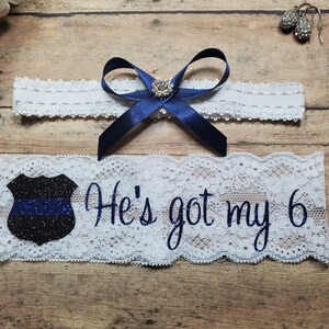 Police Garter Police Wife Thin Blue Line Garter Garter - Etsy