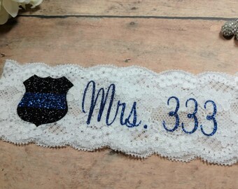 Police Garter, Police Wife, Thin Blue Line, Bling Garter, Something ...