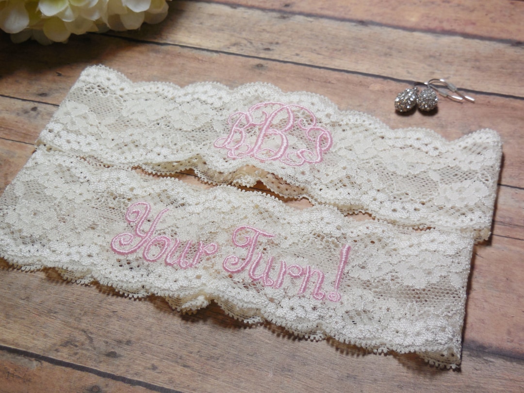 Monogrammed Garter, Pink Garter, Monogram, Personalized Garter, Garter ...