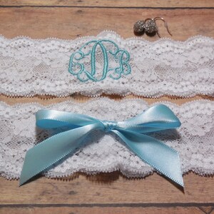 Monogrammed Garter, Monogram, Blue Garter, Something Blue, Garter ...