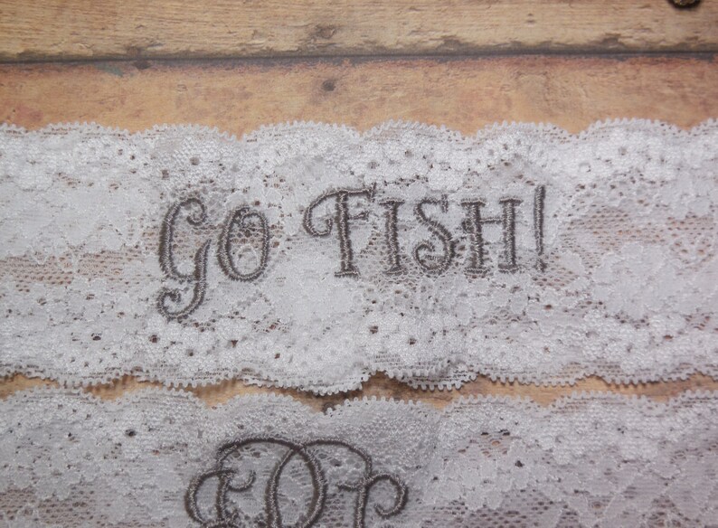 Monogrammed Garter Garter Gray Garter Personalized Garter | Etsy