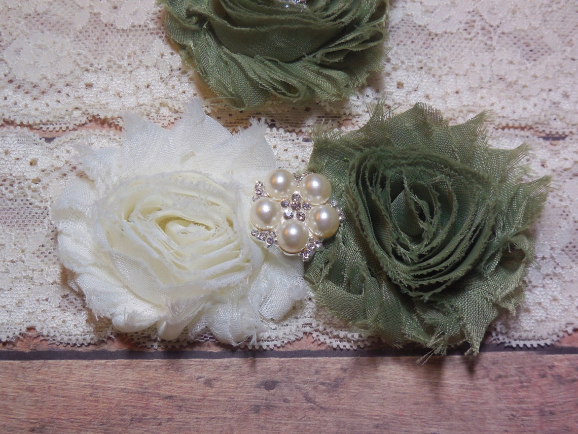 Sage Green Garter Green Garter Lace Garter Garter Ivory | Etsy