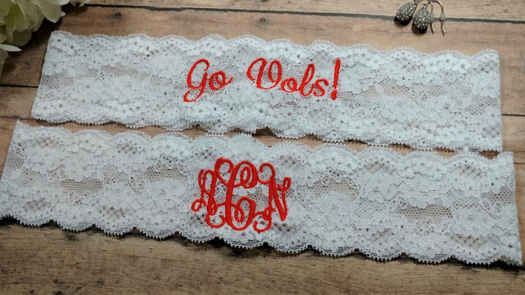 Orange Garter, Sports Garter, Monogrammed Garter, University of ...