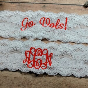 Orange Garter, Sports Garter, Monogrammed Garter, University of ...