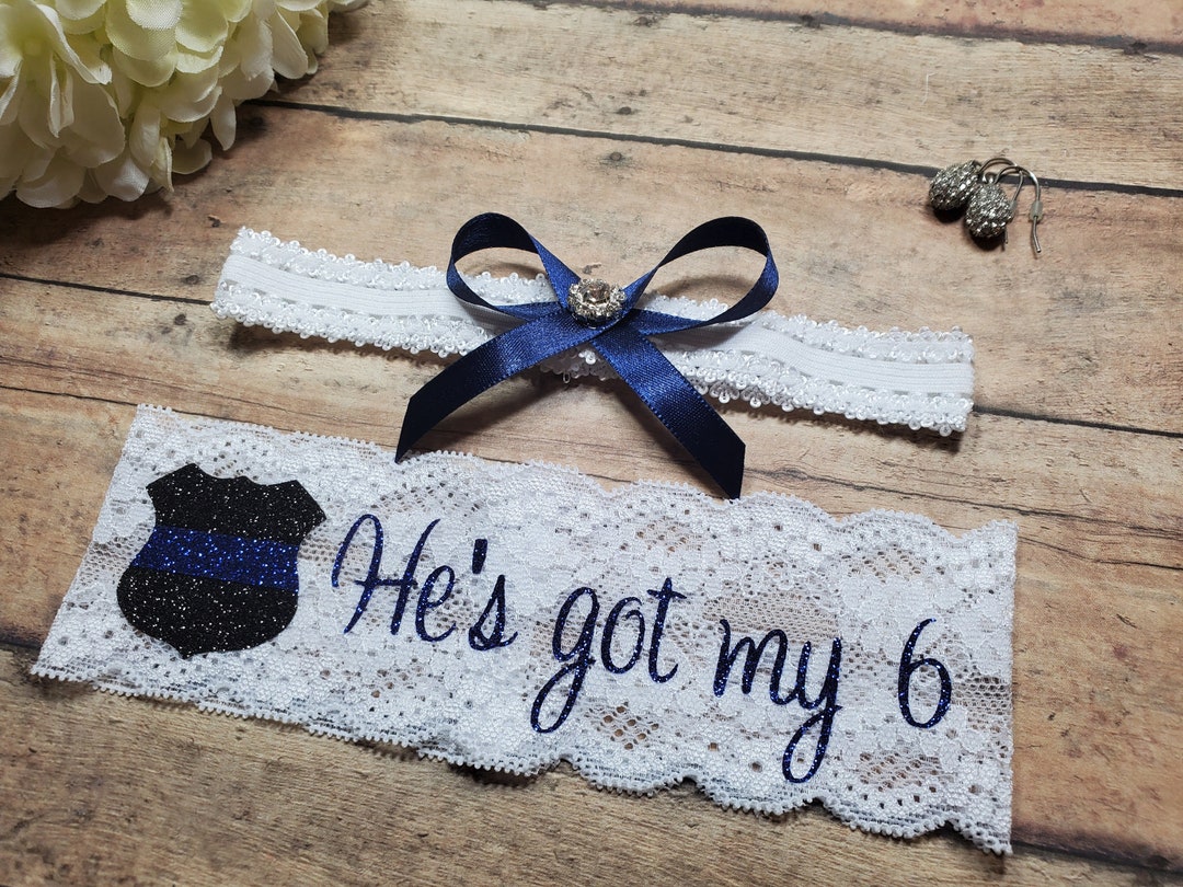 Police Garter Police Wife Thin Blue Line Garter Garter - Etsy
