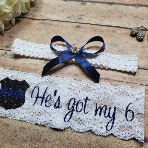 Police Garter Police Wife Thin Blue Line Garter Garter - Etsy