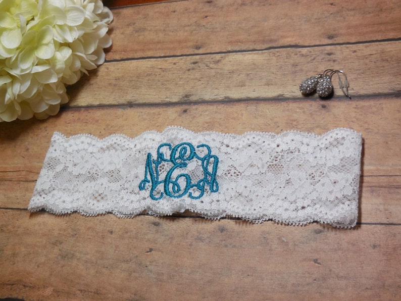 Monogrammed Garter Monogram Personalized Garter Custom - Etsy
