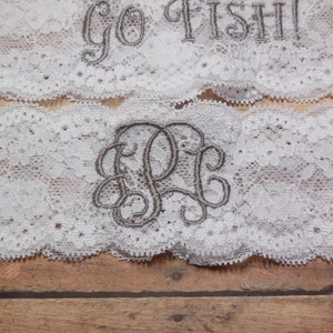 Monogrammed Garter Garter Gray Garter Personalized Garter - Etsy