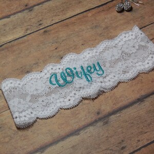 Personalized Garter Wifey Embroidered Garter Custom Garter - Etsy