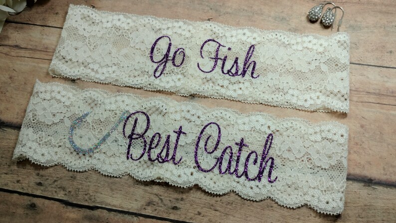 Garter Wedding Garter Purple Garter Fishing Garter Sports | Etsy