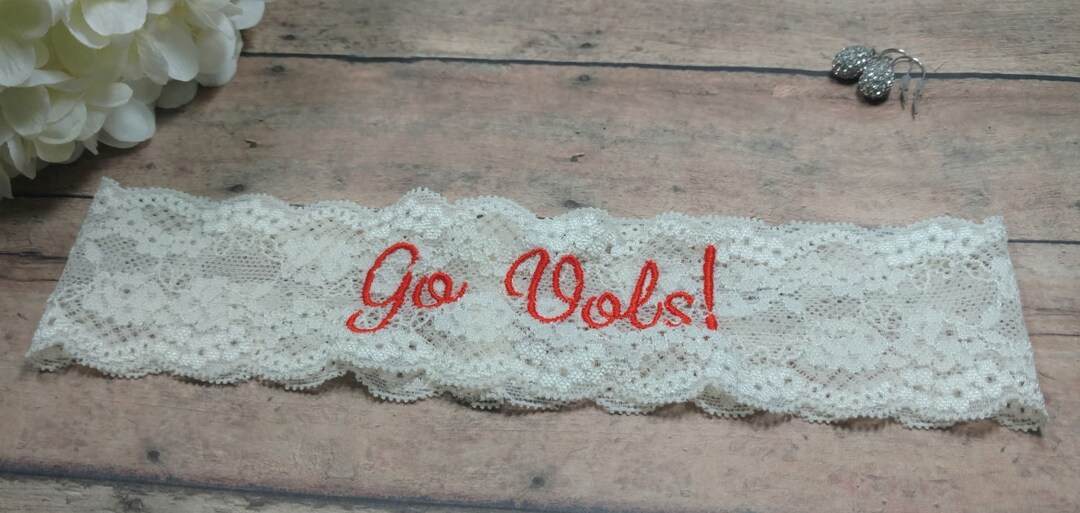 Monogrammed Garter, Orange Garter, Tennessee Garter, Football Garter ...