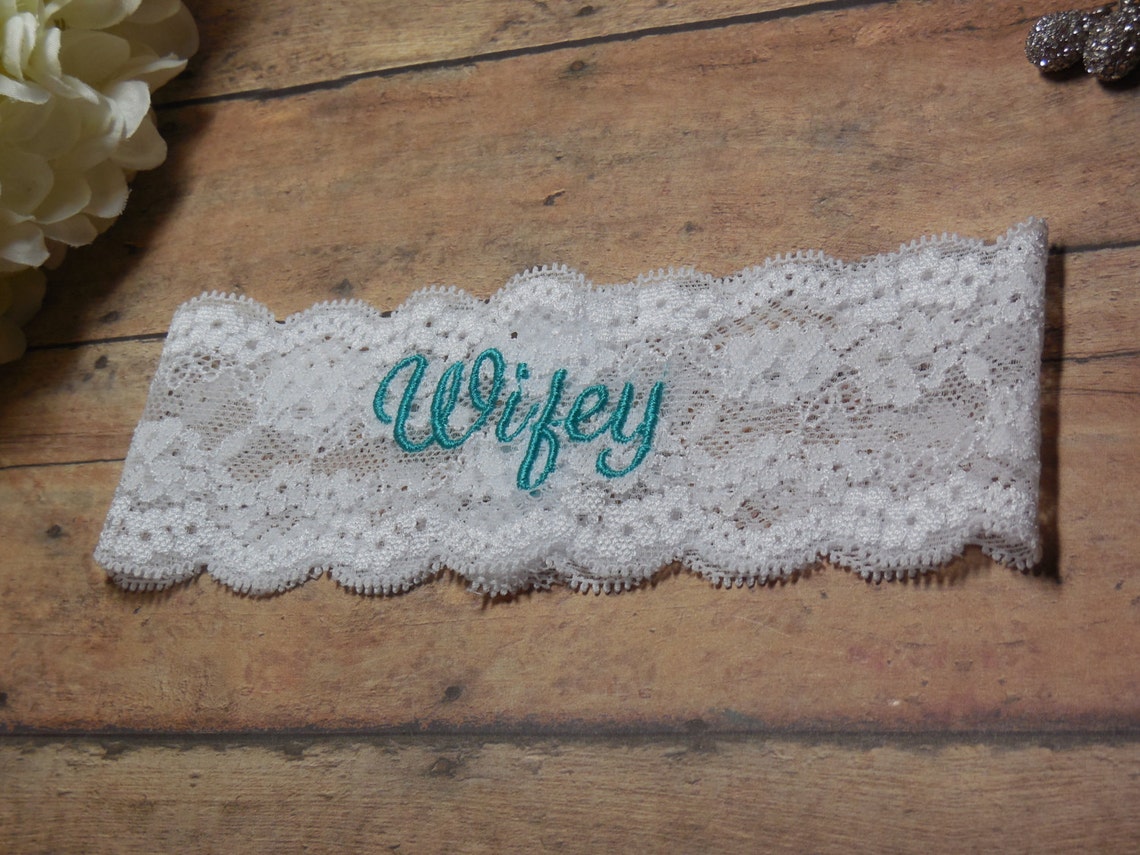 Personalized Garter Wifey Embroidered Garter Custom Garter | Etsy
