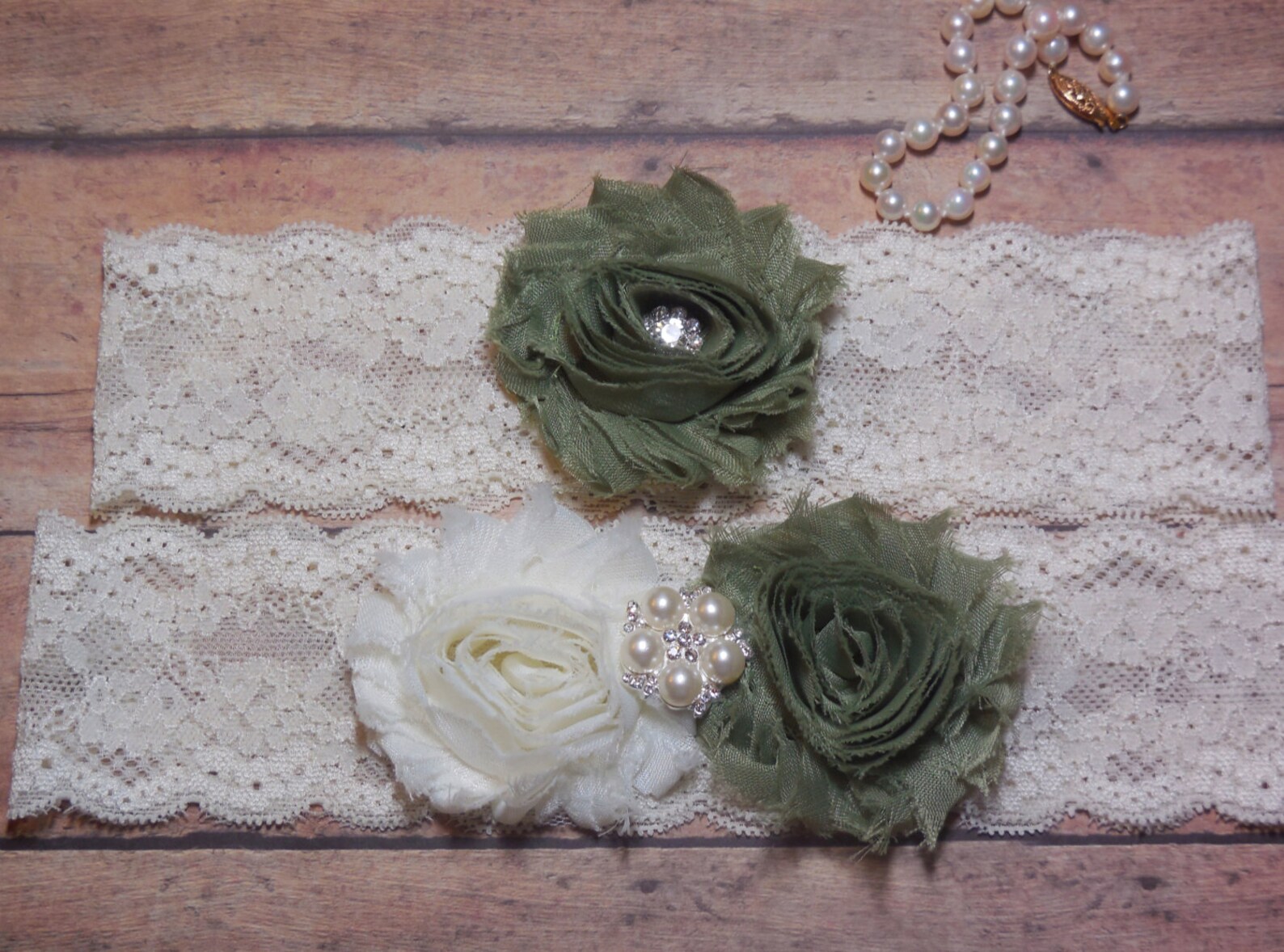 Sage Green Garter Green Garter Lace Garter Garter Ivory | Etsy