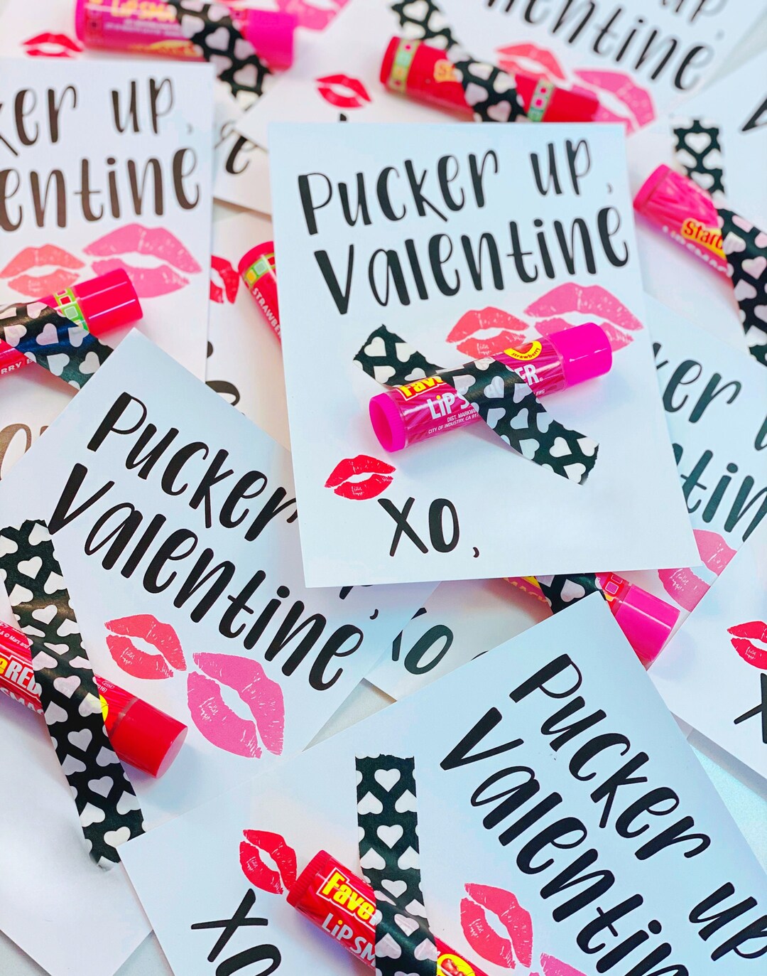 Pucker up Valentine // DIGITAL FILE // Chapstick Valentine // Lipstick ...