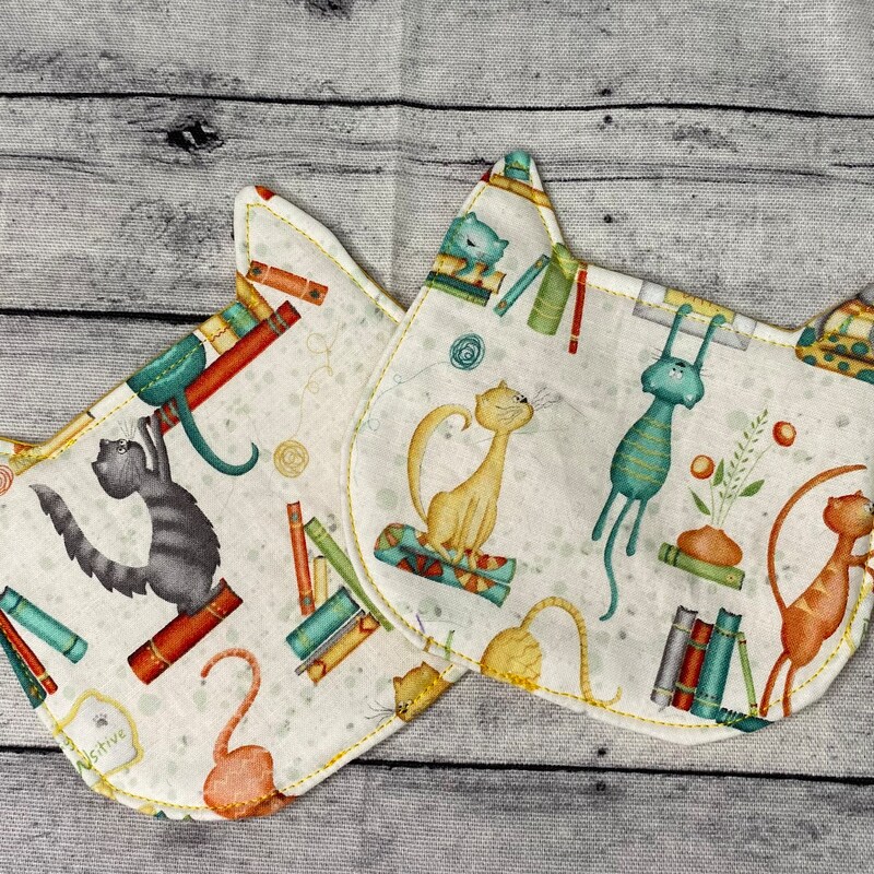 Fabric Cat Coasters - Etsy